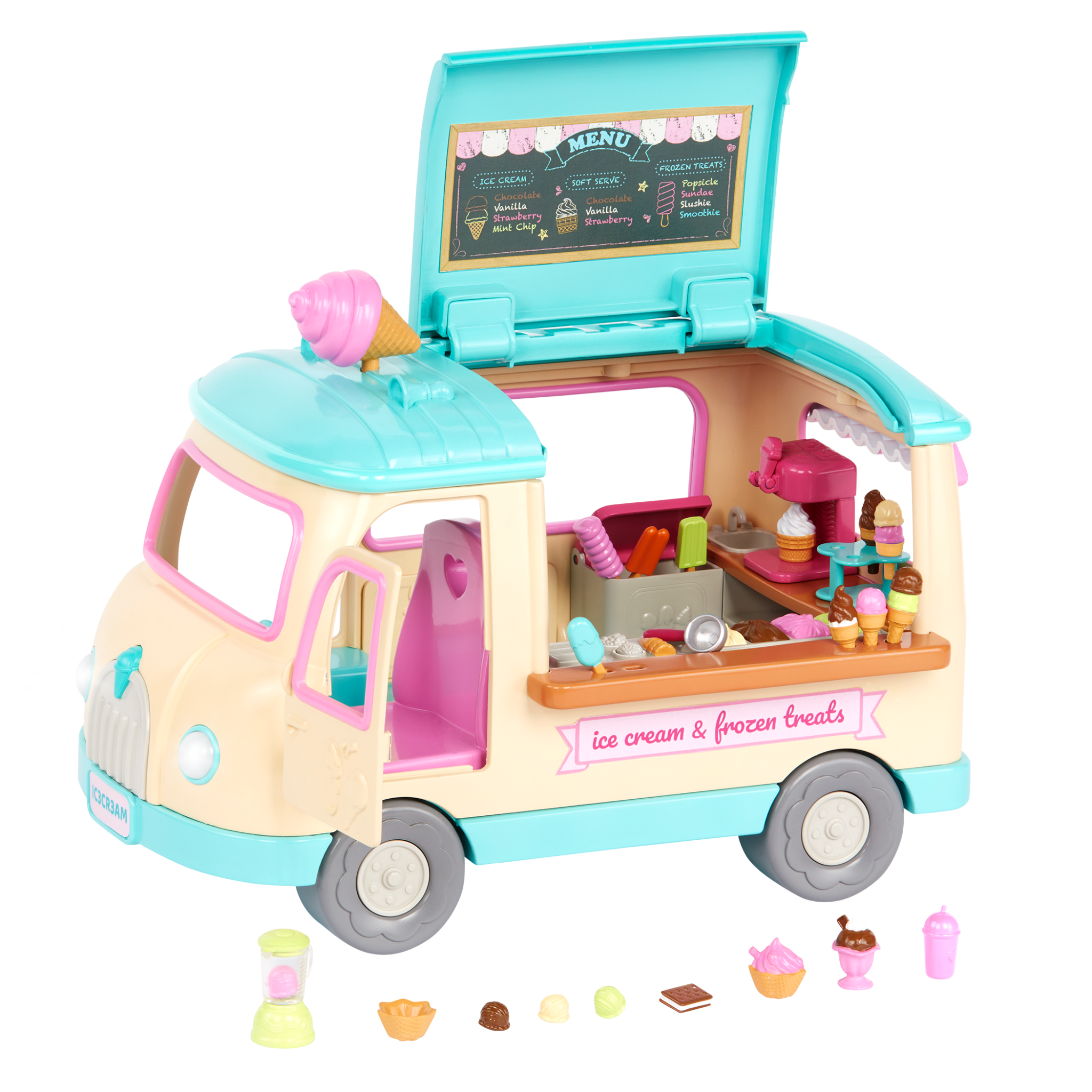 Scoops Ice Cream Truck | Playset with Toy Food | Li’l Woodzeez ...